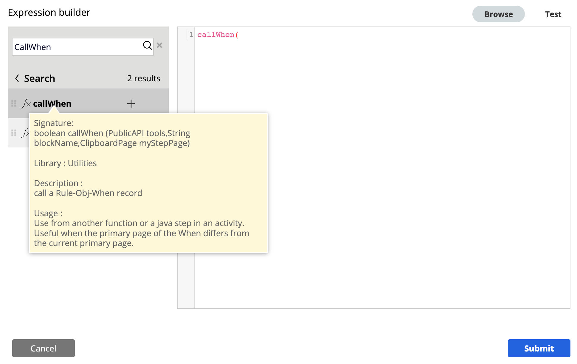 How to call a When rule of different class in a DT | Support Center